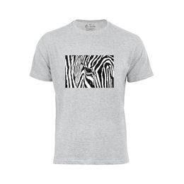 Cotton Prime T-Shirt 'Black & White Zebra Eye' Herren Gr&ouml;&szlig;e M graumeliert / schwarz / wei&szlig;