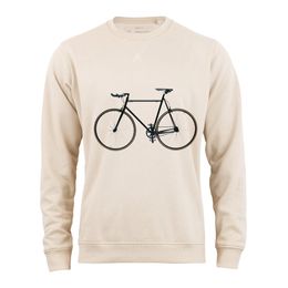 Cotton Prime Sweatshirt 'Bike-Fahrrad' Herren Gr&ouml;&szlig;e S beige / schwarz