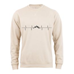 Cotton Prime Sweatshirt 'Berge' Herren Gr&ouml;&szlig;e XL sand / schwarz