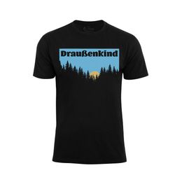 Cotton Prime T-Shirt 'Drau&szlig;enkind' Herren Gr&ouml;&szlig;e S hellblau / dunkelgelb / schwarz