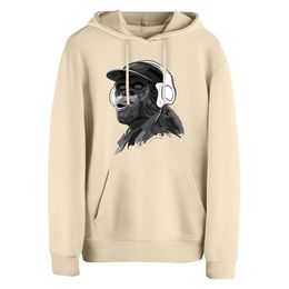 Cotton Prime Sweatshirt 'Monkey Mit DJ-Kopfh&ouml;rer' male size XXL Dark grey / Black / White