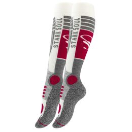 Stark Soul&reg; Stark Soul Knee High Socks female size 35/38 Stone / bright red / Wool white
