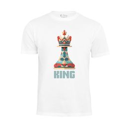 Cotton Prime T-Shirt 'King' Herren Gr&ouml;&szlig;e L hellblau / tanne / knallrot / wei&szlig;