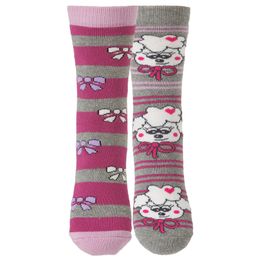 Yenita Socken Jungen Gr&ouml;&szlig;e 27/30 hellgrau / lavendel / dunkelpink