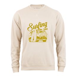 Cotton Prime Sweatshirt 'Surfing Time' Herren Gr&ouml;&szlig;e XXL hellbeige / oliv