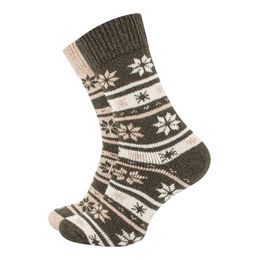 Cotton Prime Socken Damen Gr&ouml;&szlig;e 39/42 ecru / gr&uuml;n / wei&szlig;