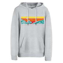 Cotton Prime Sweatshirt 'Lets Hiking' Damen Gr&ouml;&szlig;e 4XL gelb / graumeliert / petrol / orange