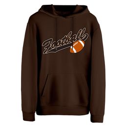 Cotton Prime Sweatshirt 'American Football' Herren Gr&ouml;&szlig;e XL schoko / orange / wei&szlig;