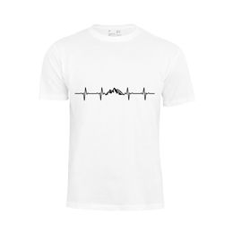 Cotton Prime T-Shirt 'Pulsschlag Berge' Herren Gr&ouml;&szlig;e XL schwarz / wei&szlig;