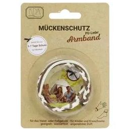 M&uuml;ckenschutz Armband Pu-Leder -Braun/Wei&szlig;- Kda 1 ST