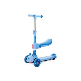 Lorelli Kinderroller Swiftie 2 in 1 Musik, Lichter, klappbarer Sitz, PU-Räder blau
