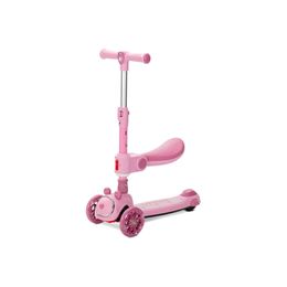 Lorelli Kinderroller Swiftie 2 in 1 Musik, Lichter, klappbarer Sitz, PU-Räder rosa