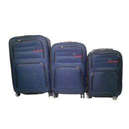 HTI-Living 3-teiliges Softkoffer-Set mit Teleskopstange und 4 Doppelrollen