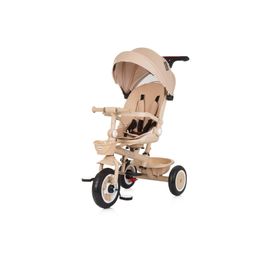 Chipolino Tricycle Marathon 2 in 1 Dreirad, Sitz umkehrbar, Gummiräder, Dach beige