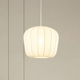 LINDBY Hängeleuchte Helin, weiß, Ø 35 cm, Stoff