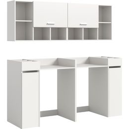 Badmöbel-Set Welltime "FALAS, TOPSELLER, 6-teilig, Hauswirtschaftsraum Set, Breite 190 cm", anthrazit nb, B:190cm H:195cm T:68cm, Spanplatte, Kastenmöbel-Sets, Kombination, Waschmaschinenumbau, Waschmaschinenschrank, Wäschekammer