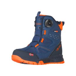 Winterstiefel Trollkids "KIDS KIRKENES WINTER BOOTS", Damen, Gr. 31, nordic blau, mystic blau, flame orange, Synthetik, Textil, Schuhe, wasserdicht, fitgo Schnellschnürsystem, reflektierende Details