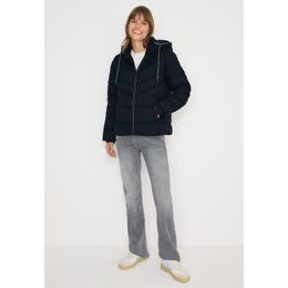 Steppjacke Cecil, Damen, Gr. L42, schwarz navy blau, Stoff, Obermaterial: 100% Polyester; Futter: 100% Polyester; Füllung: 100% Polyester, unifarben, normal hüftlang, ohne Ausschnitt, Bündchen, Jacken, mit reflektierenden Details