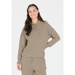ENDURANCE ATHLECIA Kapuzensweatshirt ATHLECIA "NAMIER W", Damen, Gr. 38, khaki, 51% Polyester, 44% Modal, 5% Elasthan, unifarben, kurz, ohne Ausschnitt, Sweatshirts, mit hohem Modal-Anteil