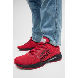Sneaker CAMP DAVID, Herren, Gr. 43, classic rot, Synthetik, Textil, mehrfarbig, Schuhe, mit Wechselfußbett