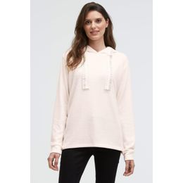 Kapuzenpullover SOCCX, Damen, Gr. L, weiß, Material: 53% Viskose, 43% Polyester, 4% Elasthan, unifarben, regular fit normal, Rundhals, eingesetzt Bündchen, Pullover, aus Feinstrick