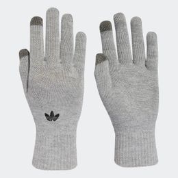 Strickhandschuhe adidas originals "ADICOLOR GL", Damen, Gr. L, grau (medium grau heather), Obermaterial: 94% Polyester, 5% Polyamid, 1% Elasthan, Handschuhe