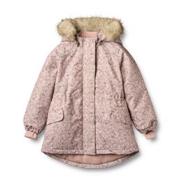 Outdoorjacke Wheat "Jacket Mathilde", Jungen, Gr. 110, rose dust flowers, Web, Obermaterial: 100% Polyester, geblümt, A-Linie normal, Windstopperbündchen mit Daumenlöchern, Jacken, wasserdicht, atmungsaktiv und leicht wattiert