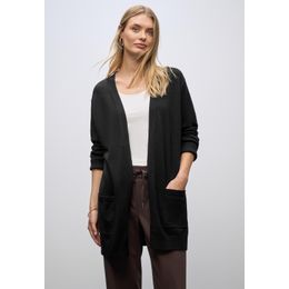 Street One Damen Cardiganschwarz, Gr. 36, unifarben, Strick, Obermaterial: 52% Viskose, 28% Polyester, 20% Polyamid, Strickjacken, ohne Verschluss,