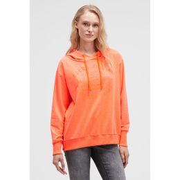 Kapuzensweatshirt SOCCX, Damen, Gr. L, brilliant orange neon, Material: 48% Polyester, 48% Baumwolle, 4% Elasthan, bedruckt, regular fit, Rundhals, eingesetzt Rippbündchen, Sweatshirts, mit Reißverschluss an den Seiten