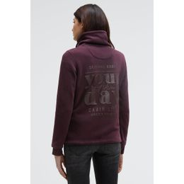 Sweatjacke SOCCX, Damen, Gr. L, night plum, Material: 72% Baumwolle, 28% Polyester, bedruckt, regular fit normal, eingesetzt Rippbündchen, Sweatjacken, mit Bindeband am Saum