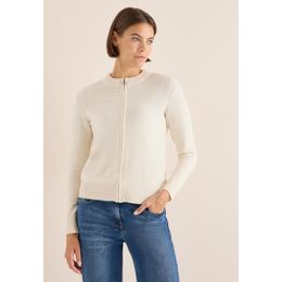 Cecil Damen Cardiganoat milk beige melange, Gr. XL, unifarben, Feinstrick, 37% Baumwolle, 34% Polyacryl, 26% Polyester, 3% Elasthan, Strickjacken, im