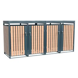 Tchibo - Mülltonnenbox mit Blumenkasten - 264x84x125cm - anthrazit - Stahl