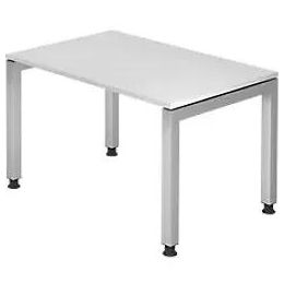 Hammerbacher J Series VJS Höhenverstellbar Schreibtisch Rechteckig Weiß 4 Metallfüße 1.200 (B) x 800 (T) x 760 (H) mm Spanplatte, Stahl