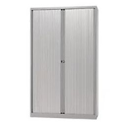 Bisley Rollcontainer-Schrank Kunststoff, Stahl 4 Fachböden abschließbar 1.200 x 430 x 1.980 mm Silber