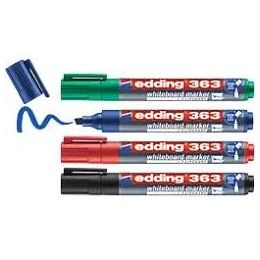 Edding 363 Non-permanent Whiteboard-Marker Farbig sortiert Breit Keilspitze 1 - 5 mm 4 Stück