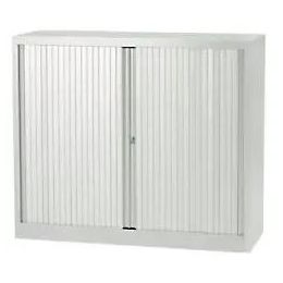 Bisley Rollcontainer-Schrank Kunststoff, Stahl 2 Fachböden abschließbar 1.200 x 430 x 1.030 mm Hellgrau