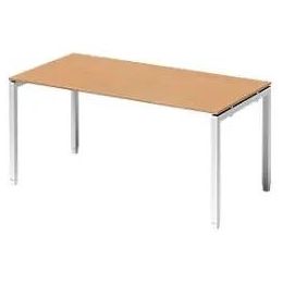 Bisley Cito Höhenverstellbar Schreibtisch Buche 4 Metallfüße 1.600 (B) x 800 (T) x 740 (H) mm MFC (Melaminbeschichtete Spanplatte), Stahl