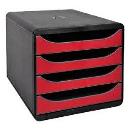 Exacompta Classic Schubladenbox Kunststoff Rot, Schwarz 4 Schübe 27,8 x 34,7 x 26,7 cm DIN A4+