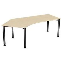 Speed Office Schreibtisch Freiform Ahorn 2.166 (B) x 1.130 (T) x 800 (H) mm MFC (Melaminbeschichtete Spanplatte)