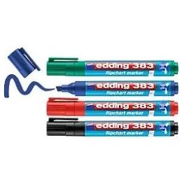 Edding 383 Flipchart-Marker Breit Keilspitze 1 - 5 mm Farbig sortiert Nachfüllbar Wasserbeständig 4 Stück
