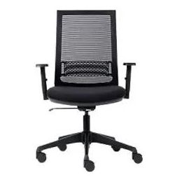 euroseats Canillo Bürostuhl Synchronmechanismus Stoff Netzstoff 3D Armlehnen Höhenverstellbarer Sitz Schwarz 100 kg