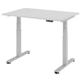 Hammerbacher Sitz-Stehschreibtisch VXDSM12/5/SDE Grau 1.200 x 800 x 635 x 63.5-128,5 mm Mit Aufbau