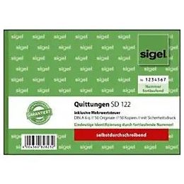 Sigel Quittungsformulare DIN A6 Quer 2x50 Blatt Selbstdurchschreibend Mit Sicherheitsdruck