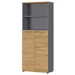 Germania Schrank Agenda Melamin 4236-564AUFB Graphit, Eiche 800 x 400 x 1.970 mm