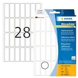 Herma Mehrzwecketiketten 10605 Weiß Rechteckig 13 x 40 mm 32 Blatt à 28 Etiketten