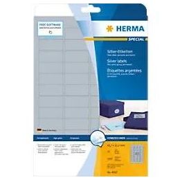 Herma Silberne Folienetiketten 4097 Rechteckig DIN A4 45,7 x 21,2 mm 25 Blatt à 48 Etiketten