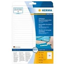 Herma Wiederablösbare Etiketten 10015 Weiß Rechteckig 96 x 10 mm 25 Blatt à 56 Etiketten