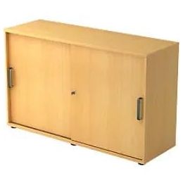Hammerbacher Schrank Spanplatte 1 Fachboden abschließbar 1.200 x 400 x 748 mm Buche Braun