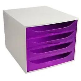 Exacompta Classic Schubladenbox Kunststoff Grau, Violett 4 Schübe 28,4 x 34,8 x 23,4 cm DIN A4+