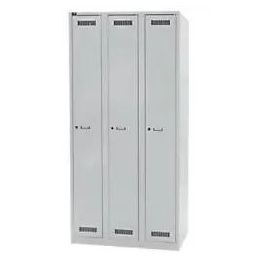 Bisley Light LIGHT Silber Schließfach 1 Tür 3 abteile Schlüssel 900 x 500 x 1.850 mm Hellgrau
